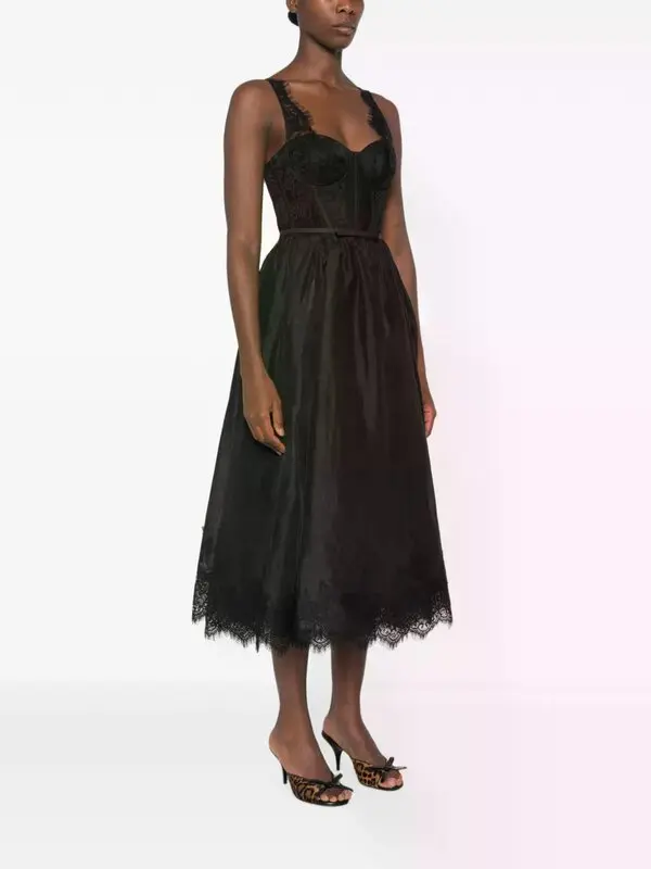 Zimmermann Valiant Lace-trim Corset Midi Dress