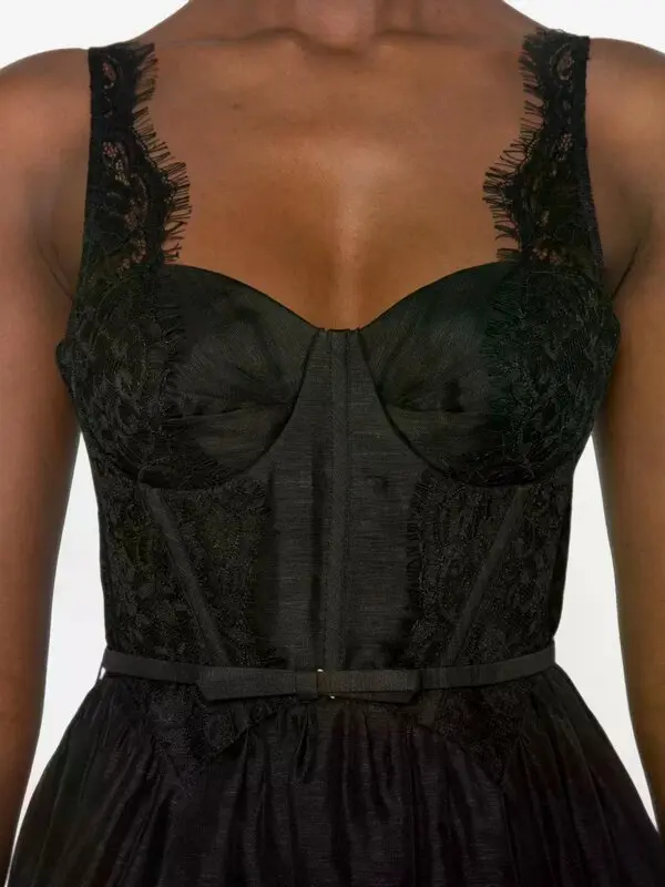 Zimmermann Valiant Lace-trim Corset Midi Dress