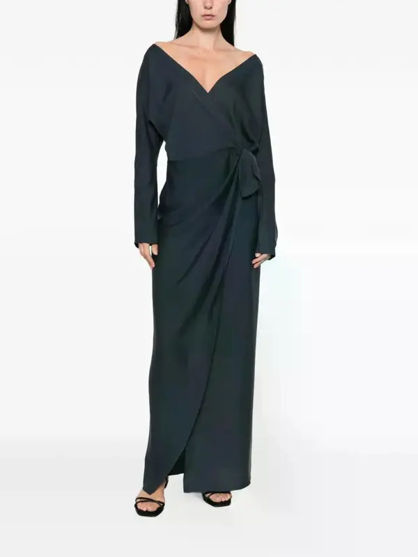 CORTANA Wrap-style Tied-waist Maxi Dress