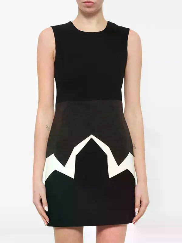 Neil Barrett Zigzag-panel Sleeveless Mini Dress