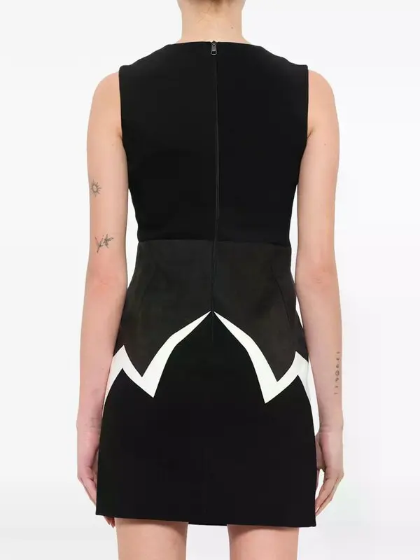 Neil Barrett Zigzag-panel Sleeveless Mini Dress