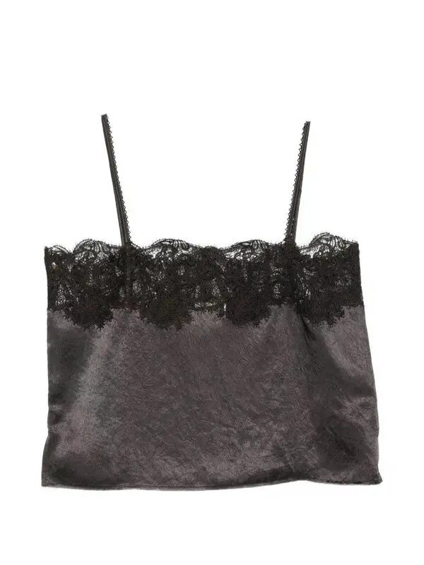 ALYSI Lace-trim Camisole Top - Brown