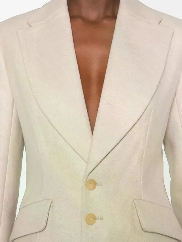 QUETSCHE Lace-panelled Single-breasted Coat
