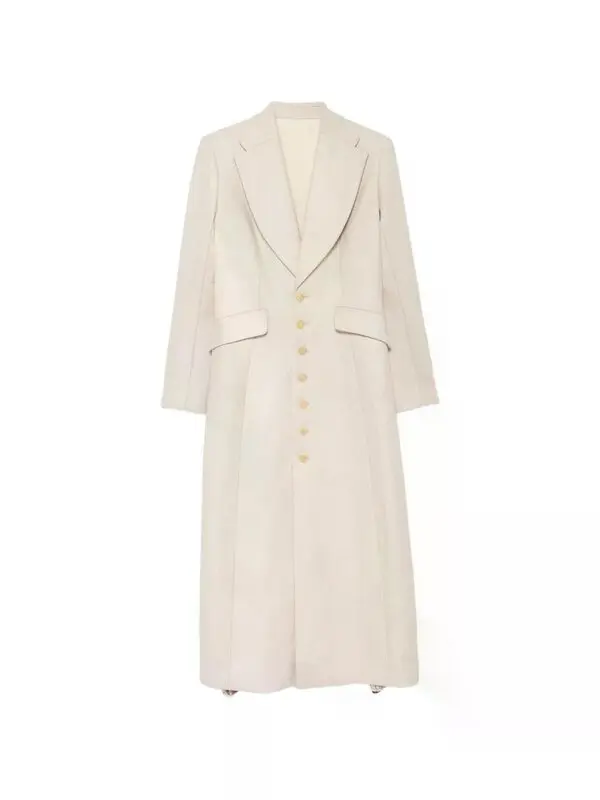 QUETSCHE Lace-panelled Single-breasted Coat