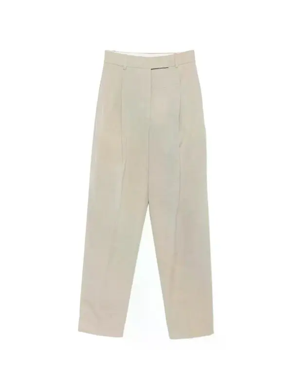 RÓHE Pleated Tapered Trousers - Neutrals