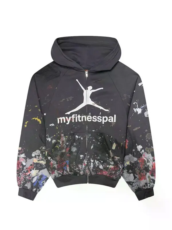 PRAYING Paint-splatter Logo-print Hoodie