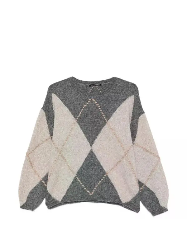 LUISA CERANO Argyle-patterned Whipstitch-trim Sweater
