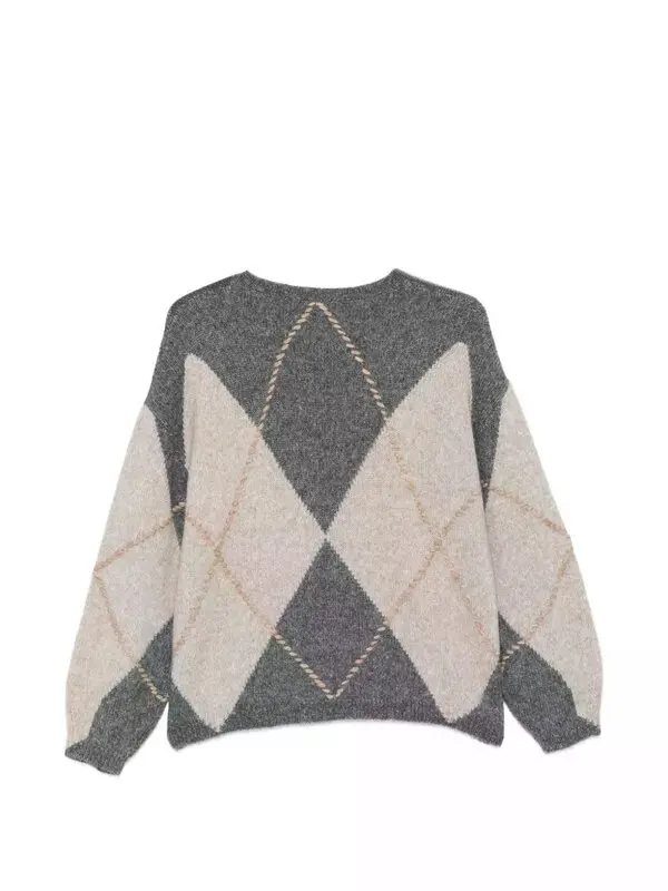 LUISA CERANO Argyle-patterned Whipstitch-trim Sweater