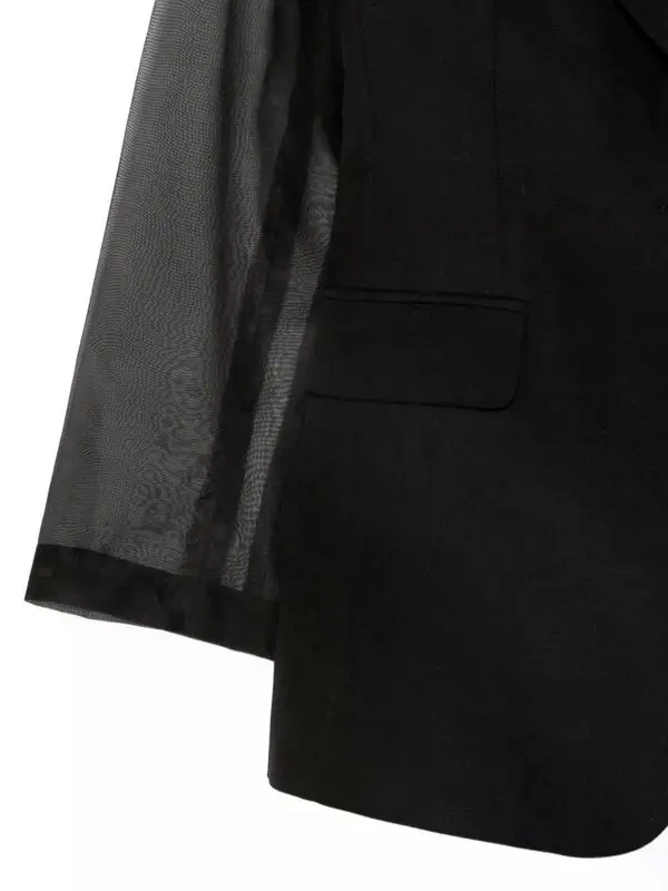 FRENKEN Sheer-sleeve Tailored Blazer