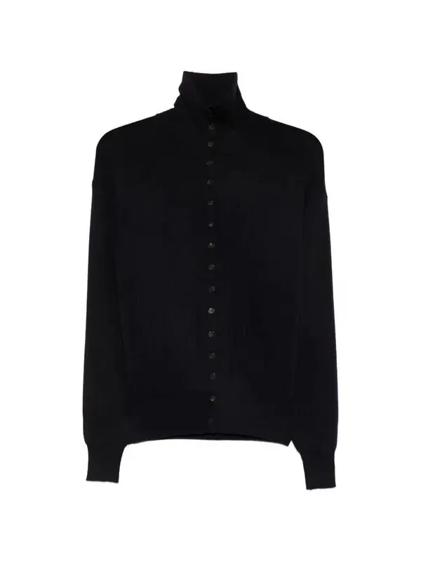 FRENKEN Button-up Roll-neck Cardigan