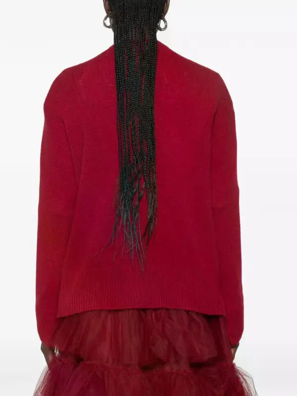 BEYOU Side-slit Crew-neck Sweater