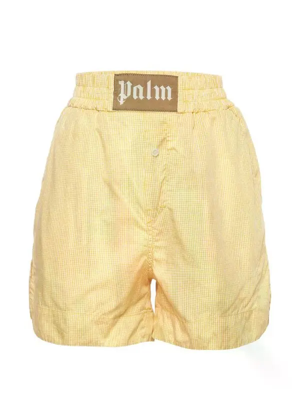 Palm Angels Gingham Logo-patch Shorts