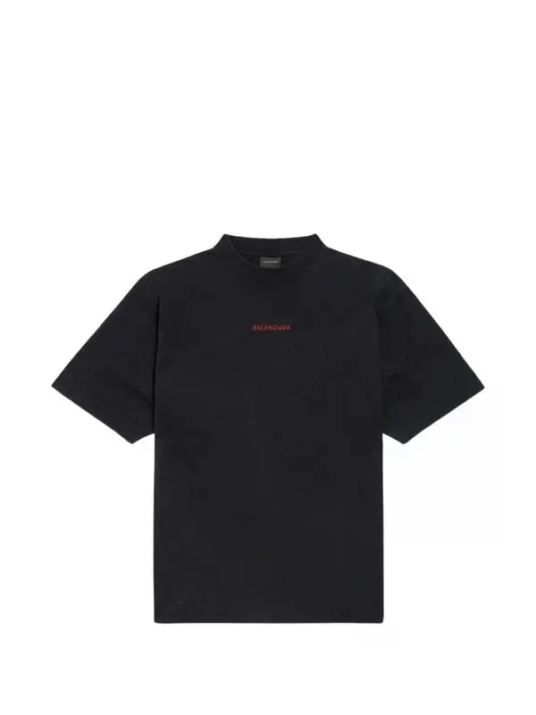 Balenciaga Logo-print Cotton T-shirt - Black