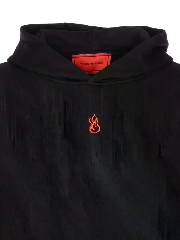 VISION OF SUPER Flame-embroidered Hoodie