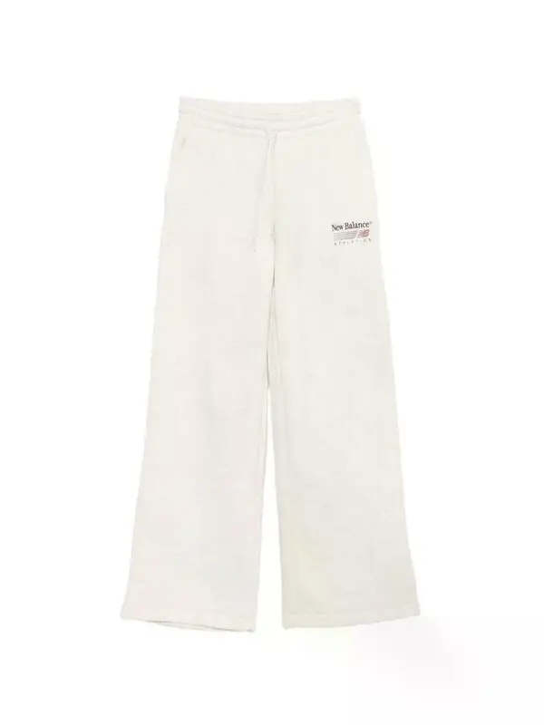 NEW BALANCE Logo Print Wide Leg Track Pants - Neutrals