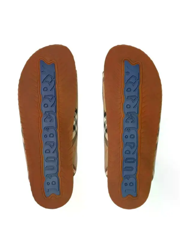 Burberry Check And Leather Urchin Sandals