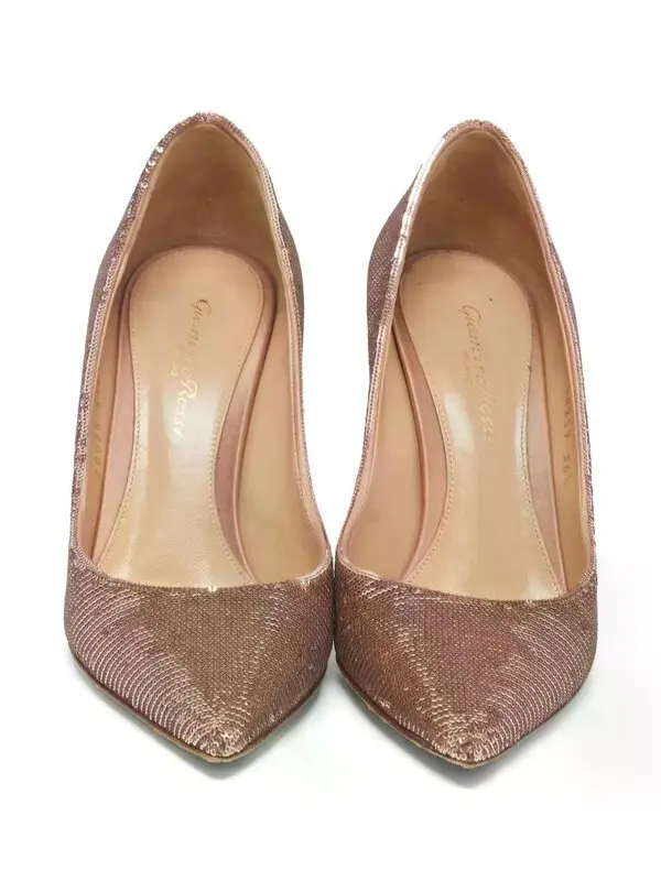 GIANVITO ROSSI Sequin Embellished Pointed Toe Stiletto Pumps