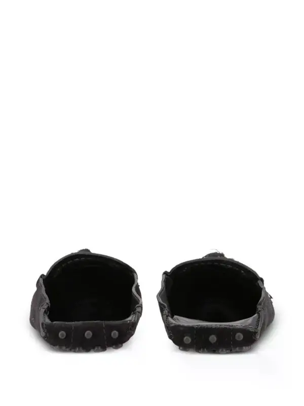 TOD'S Tassel Suede Loafers - Black