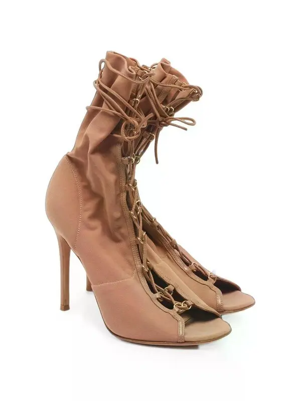 GIANVITO ROSSI Stevie Lace-up Ankle Boots - Neutrals