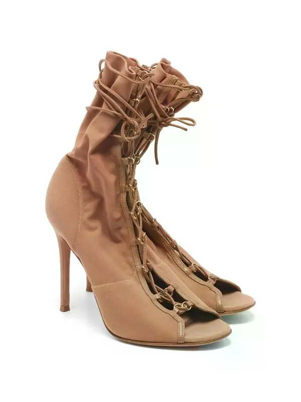 GIANVITO ROSSI Stevie Lace-up Ankle Boots - Neutrals