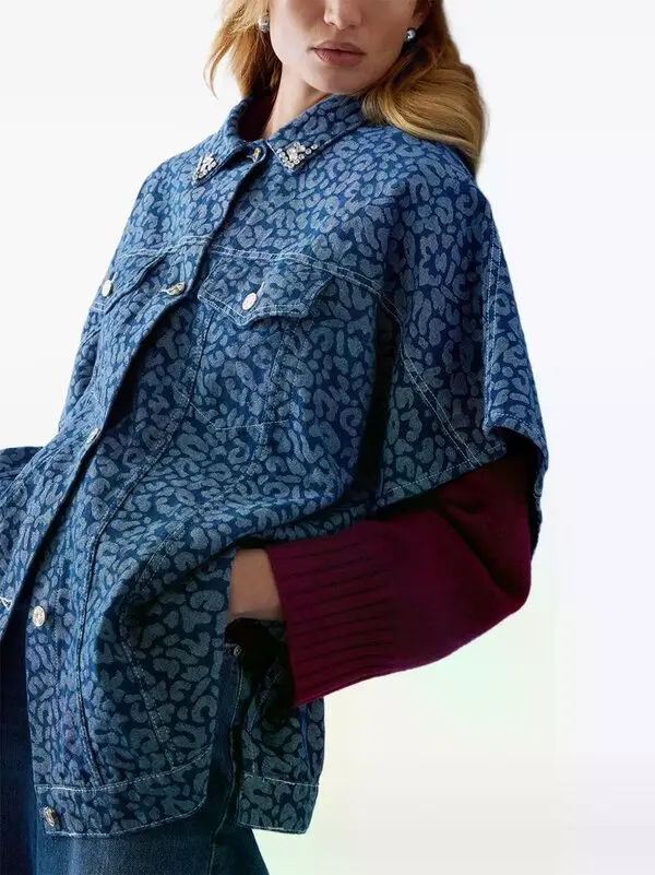 Liu Jo Animal-print Denim Cape