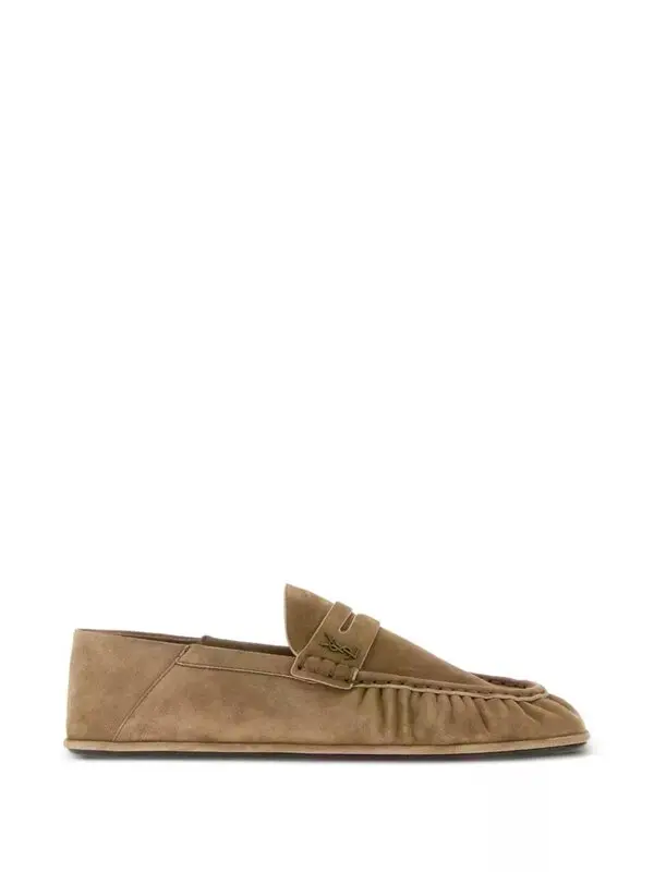 Saint Laurent Le Loafer Suede Loafers - Neutrals