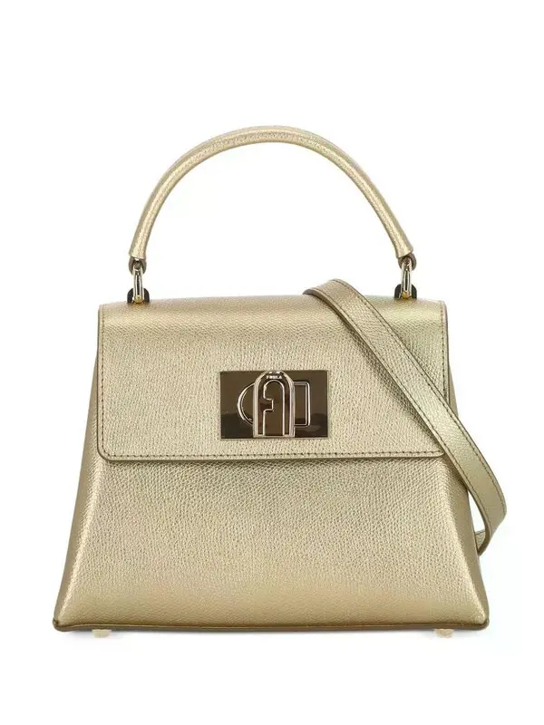Furla Metallic Effect Leather Tote Bag - Gold