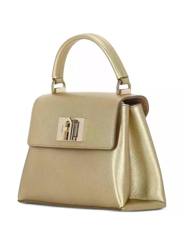 Furla Metallic Effect Leather Tote Bag - Gold