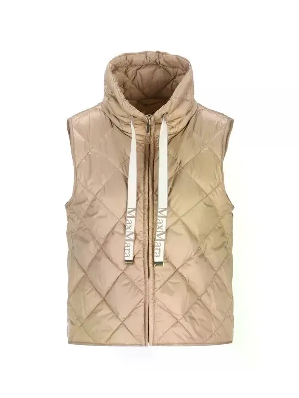 Max Mara Diamond-patterned Quilted Gilet - Neutrals