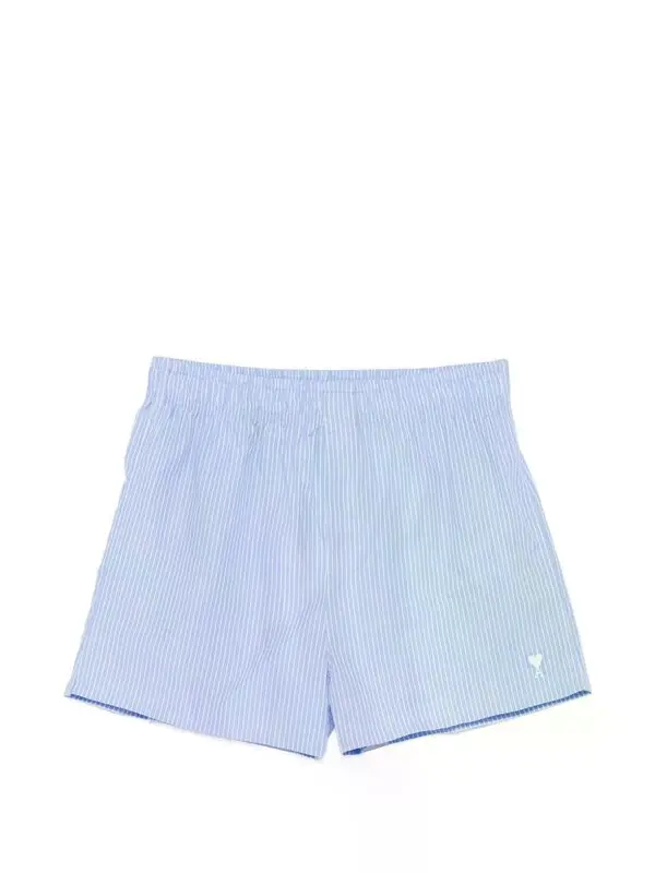 AMI Paris Striped Elasticated Shorts - Blue