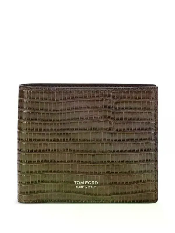TOM FORD Lizard-effect Leather Wallet - Brown