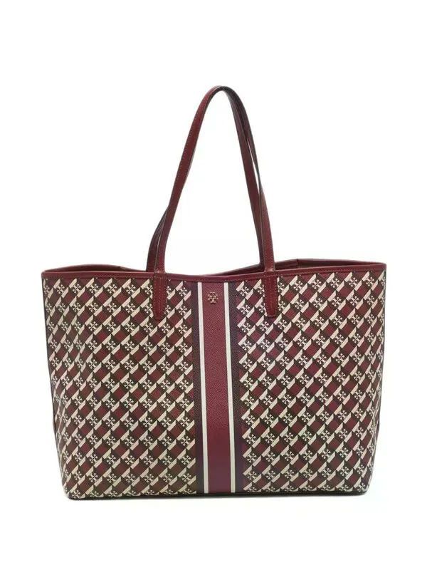 Tory Burch Geo Logo Canvas Tote Bag - Red