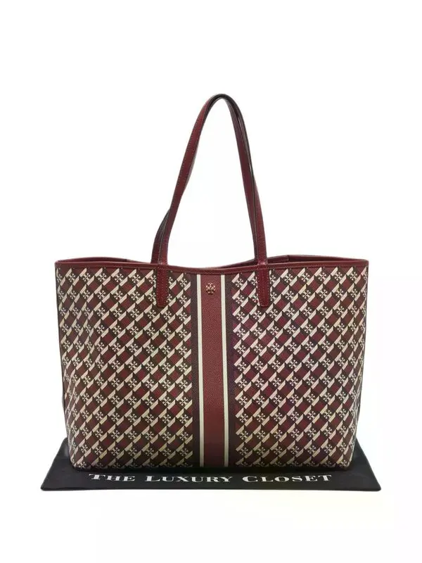 Tory Burch Geo Logo Canvas Tote Bag