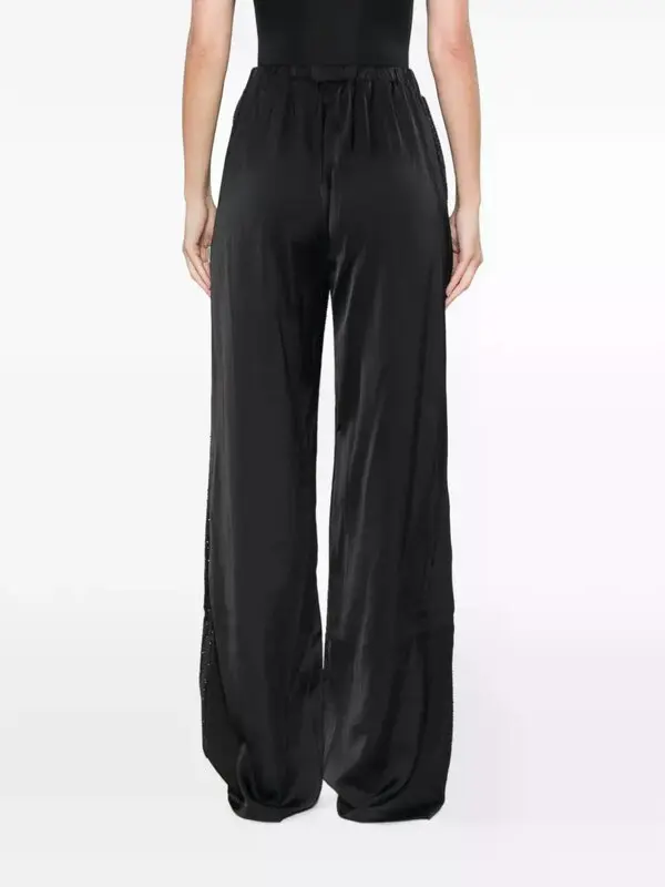 TWENTY FOURHAITCH Crystal-embellished Satin-finish Trousers