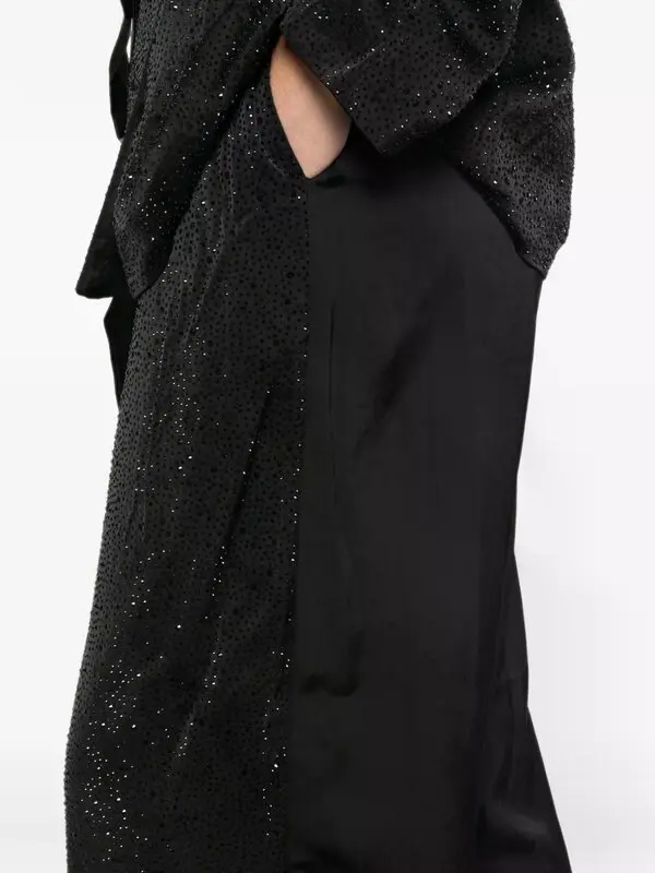 TWENTY FOURHAITCH Crystal-embellished Satin-finish Trousers