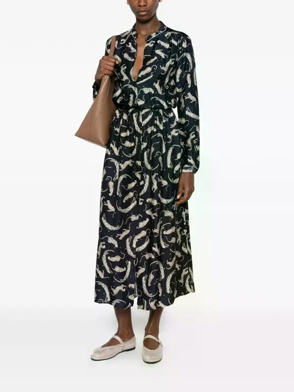FORTE_FORTE Leopard-print Midi Dress