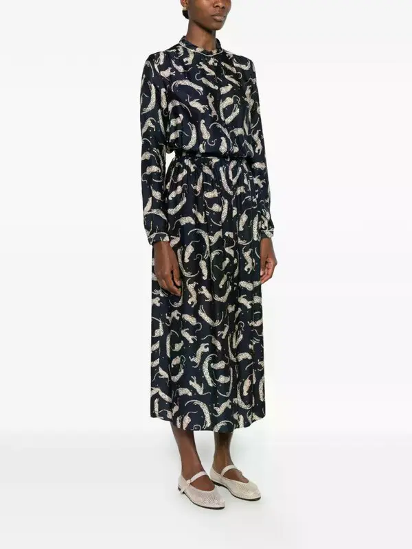 FORTE_FORTE Leopard-print Midi Dress
