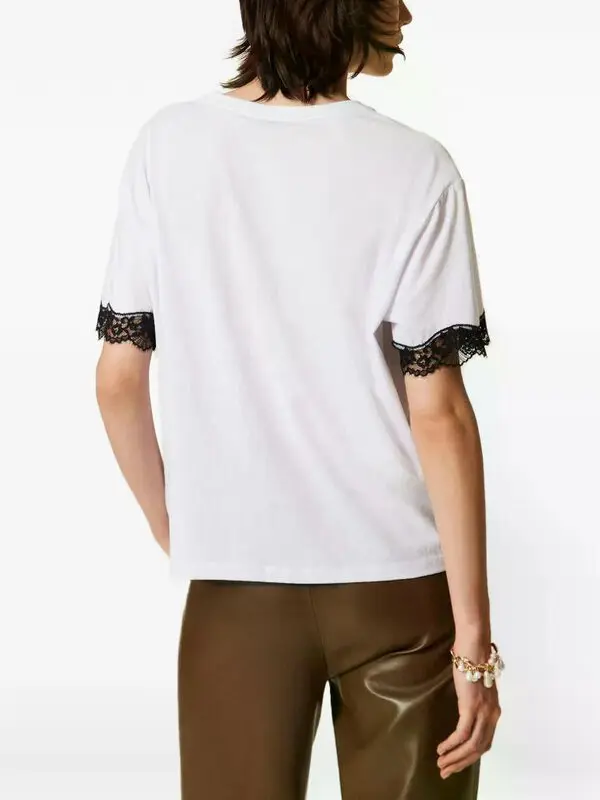 TWINSET Jersey T-shirt With Logo And Lace