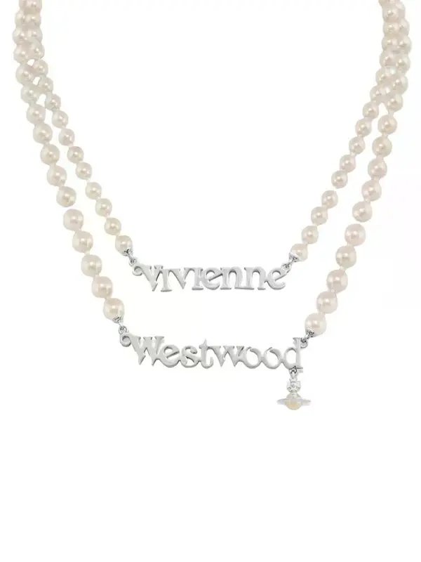 VIVIENNE WESTWOOD Amelia Faux-pearl Necklace - Silver
