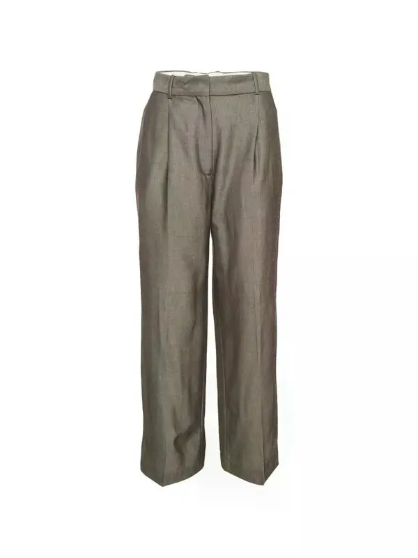 Sandro Pleated Wide-leg Trousers - Grey