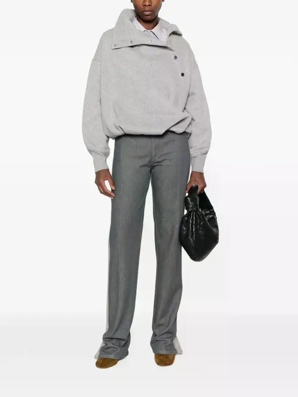 Sportmax Asymmetric Press-stud Sweatshirt - Grey
