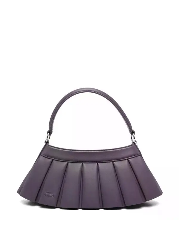 Lacoste Pleated Leather Tote Bag - Purple