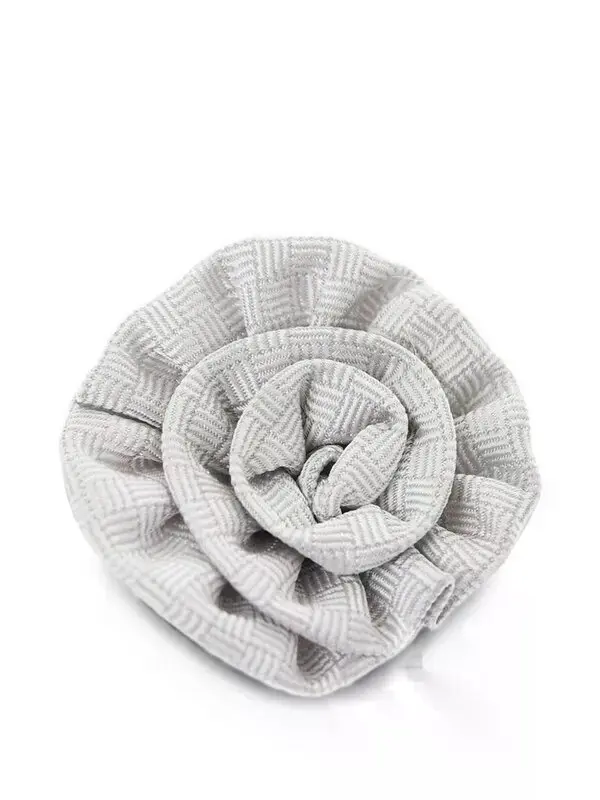 Corneliani Embroidered Silk Lapel Pin - Grey