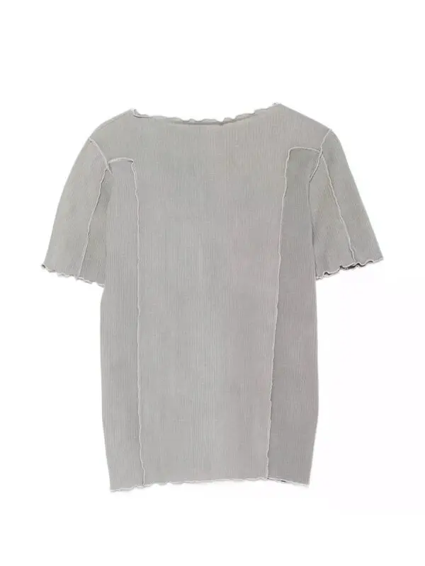 BASERANGE Ribbed-knit Boat-neck T-shirt - Grey