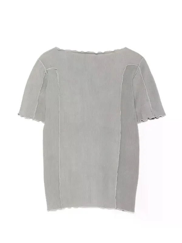 BASERANGE Ribbed Knit Boat-neck T-shirt - Grey