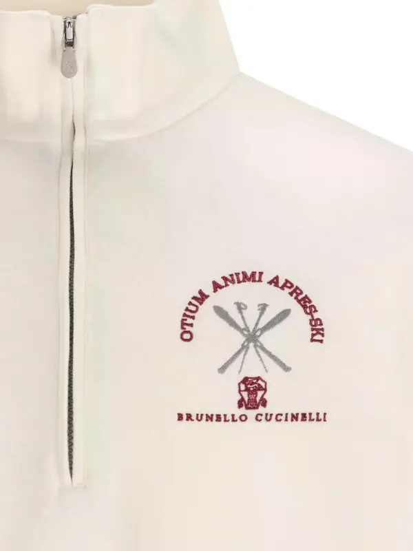 Brunello Cucinelli Embroidered Half-zip Sweatshirt