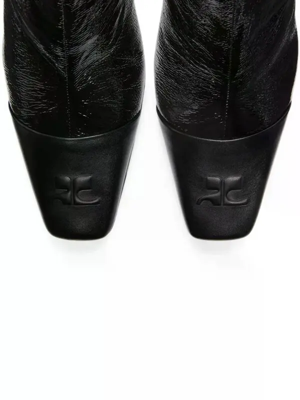 COURREGES Crinkled Toe-cap Boots - Black