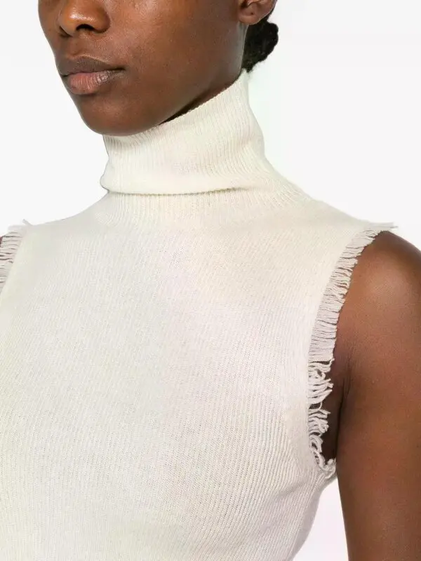 LE PETIT PULLE Fringed Sleeveless Sweater