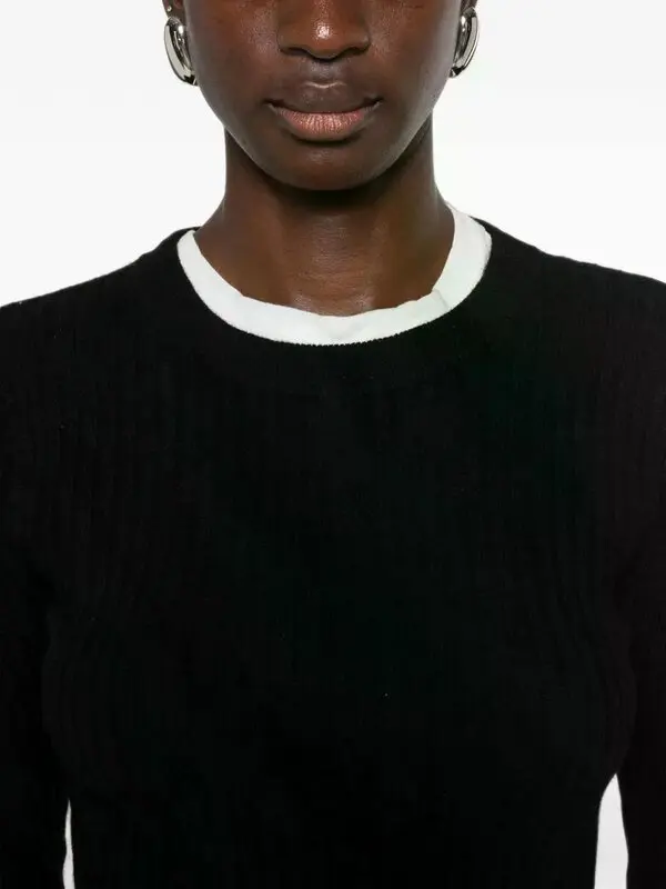KUJTEN Ribbed-knit Crew-neck Sweater
