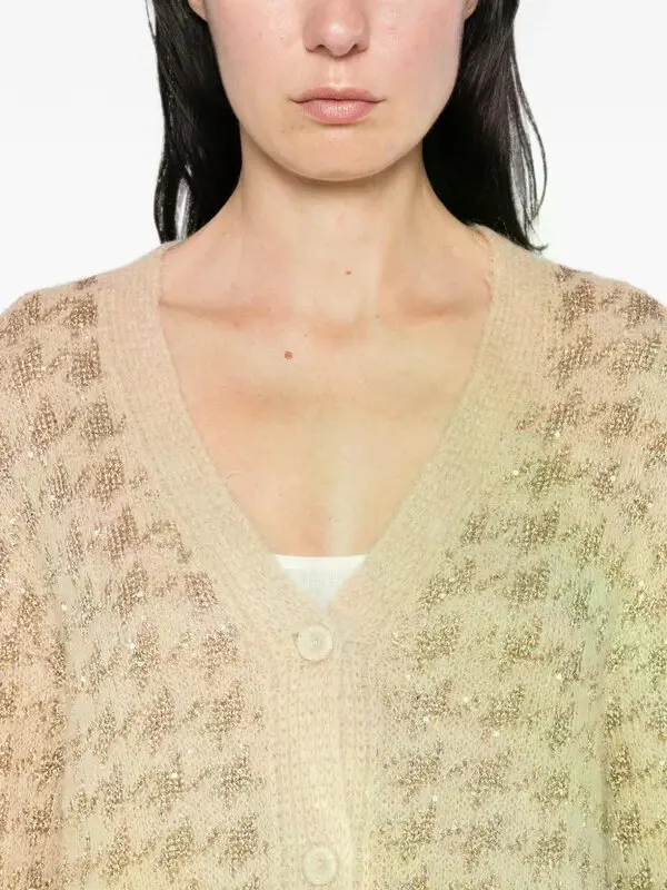 TWINSET Sequin-embellished Houndstooth Cardigan